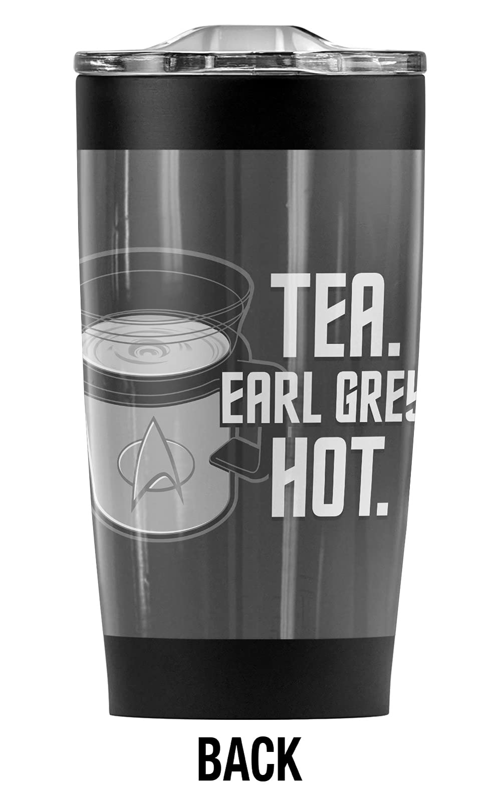 LOGOVISION Star Trek Earl Grey Stainless Steel Tumbler 20 oz Coffee Travel Mug/Cup, Vacuum Insulated & Double Wall with Leakproof Sliding Lid | Great for Hot Drinks and Cold Beverages