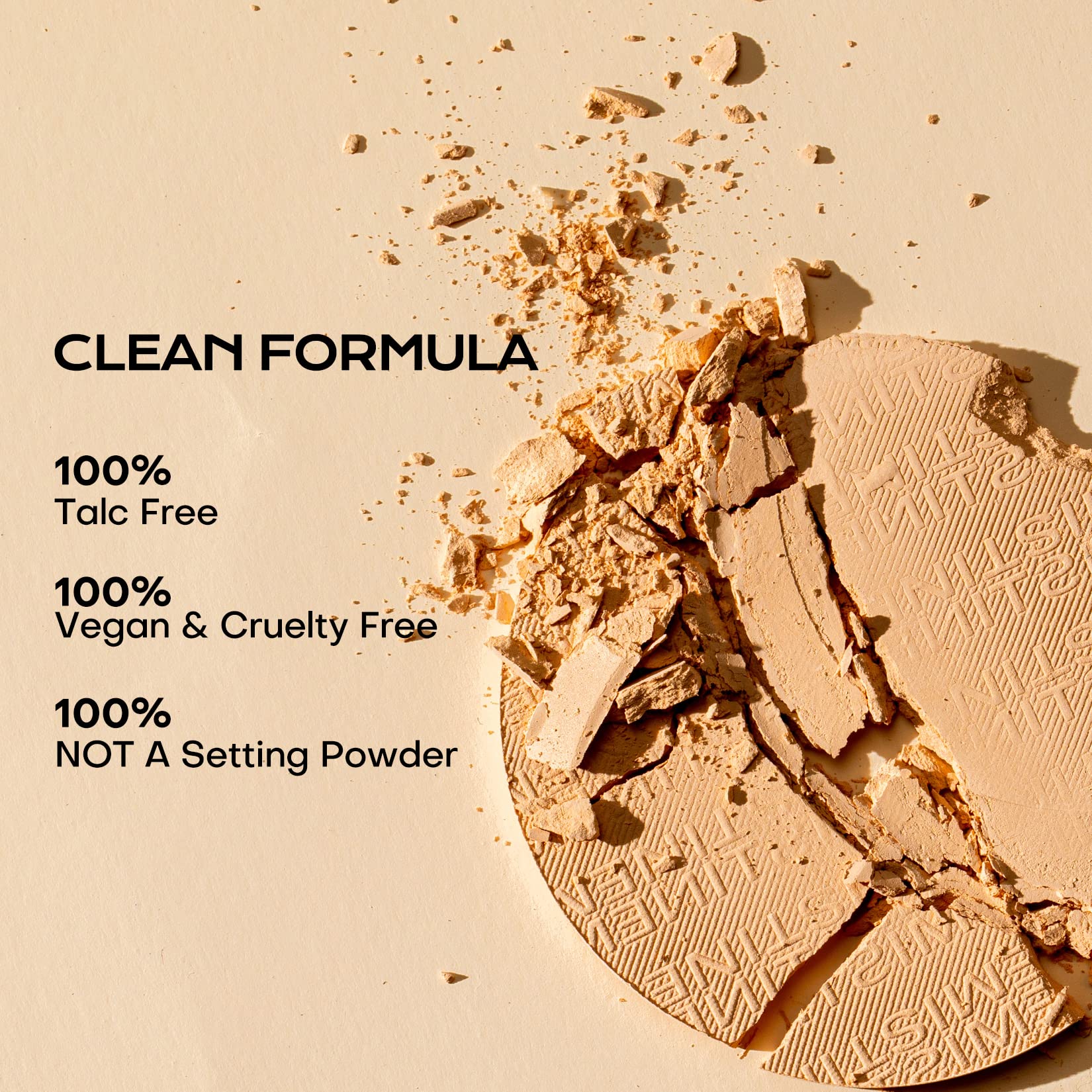 MISTINE Pressed Powder Compact 24H Oil Control Face Powder Compact Waterproof Talc Free Finishing Powder Makeup,Matte Finish -Natural Ivory