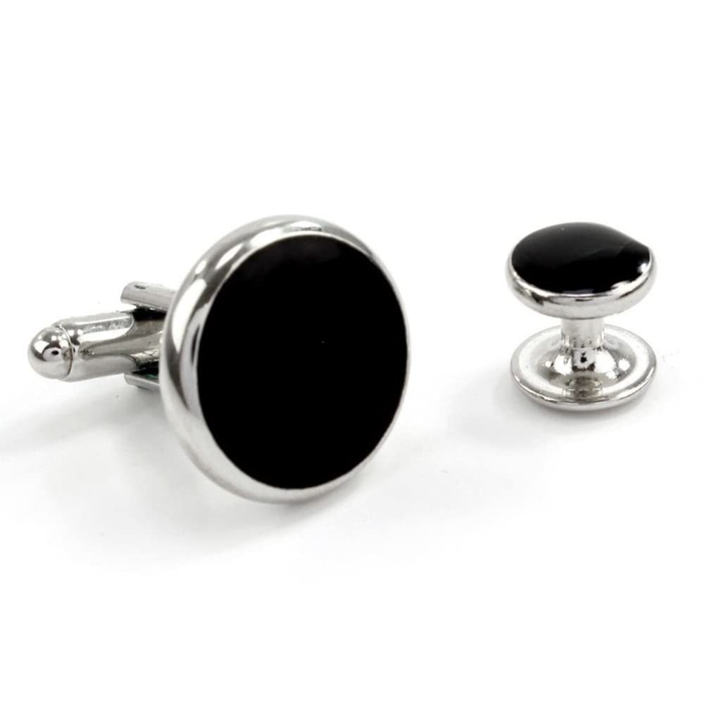 Men's Cufflinks, Shirt Round Oil Drip Shell Cufflinks Cuff Stud Set, 8pcs Men's Shirt Accessories (Color : White)