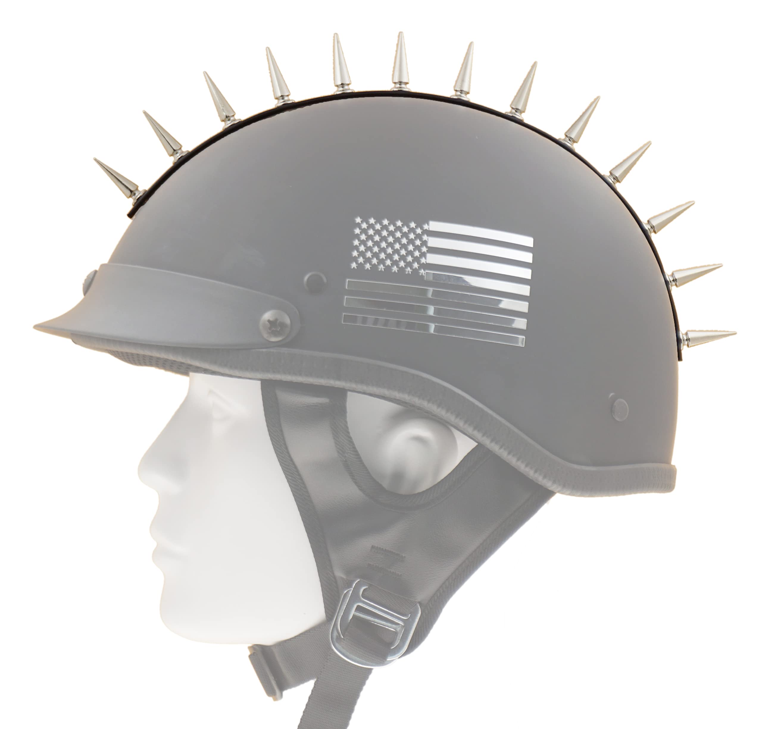 Hot Rides Reflecive Punk Rubber Mohawk Warhawk Wig Accessory Stick On Helmet for Ski Skate Bike Biker Bicycle Scooter Motorcycle Helmet (Saw - Black)