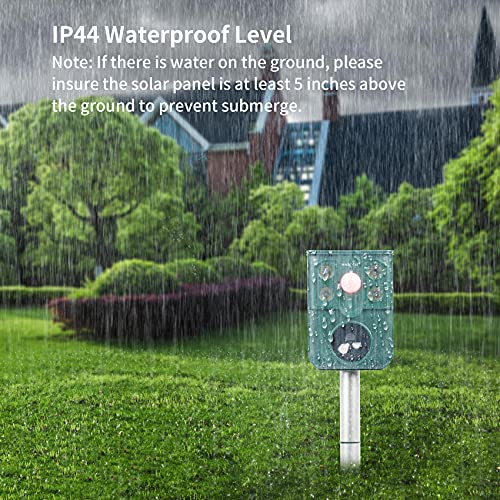 MAGIC CAT Solar Animal Repellent, Ultrasonic Outdoor Animal Repeller with Motion Sensor & Flashing Light, Waterproof Garden Yard Farm Repellent for Cat, Dog, Raccoon, Skunk, Squirrel, Deer, Rabbit