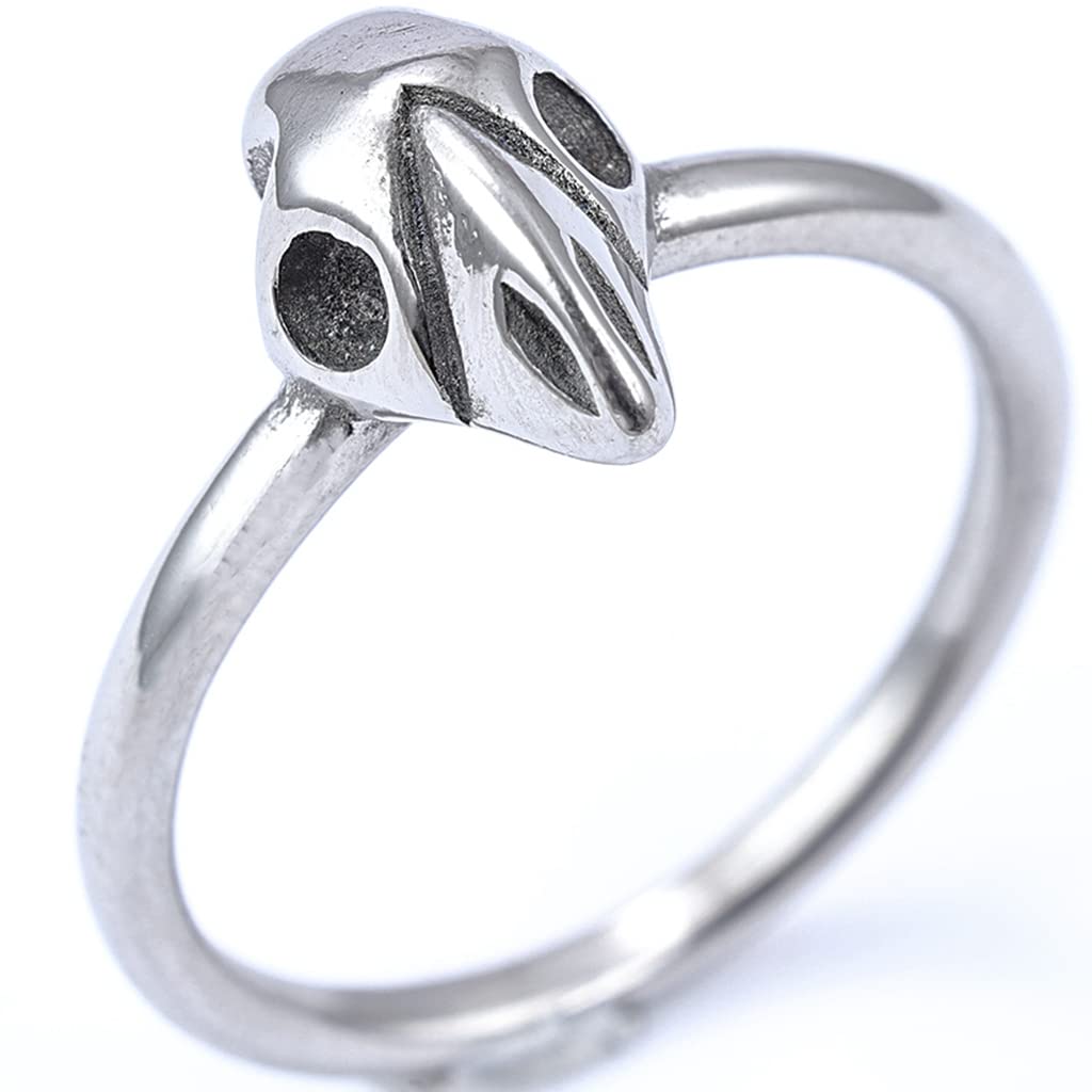 Jude Jewelers Retro Vintage Stainless Steel Crow Raven Bird Style Halloween Biker Ring (Silver, 11)