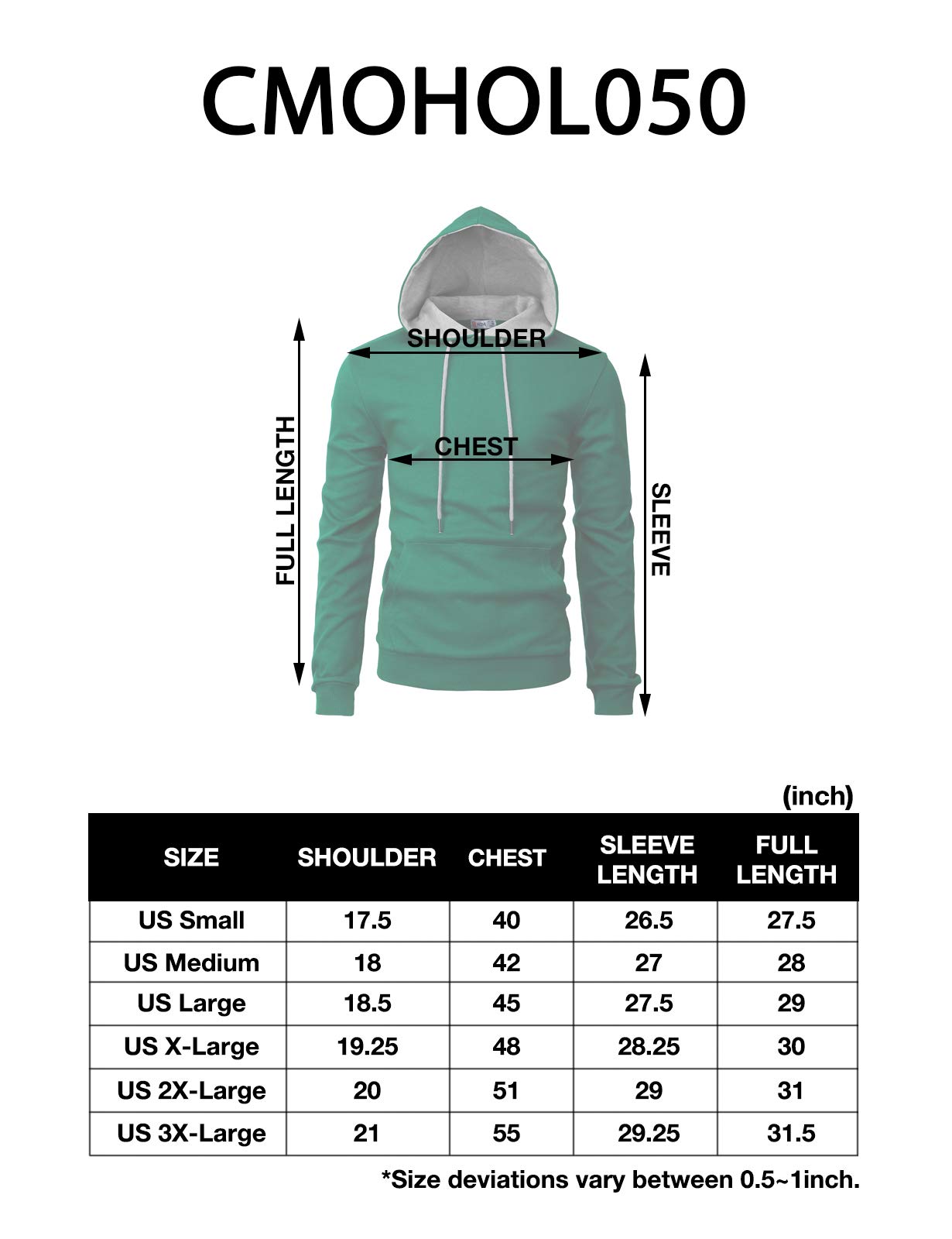 H2H Men's Slim Fit Lightweight Long Sleeve Pullover Basic Hoodie with Pocket and White String GRAY US M/Asia L (CMOHOL050)