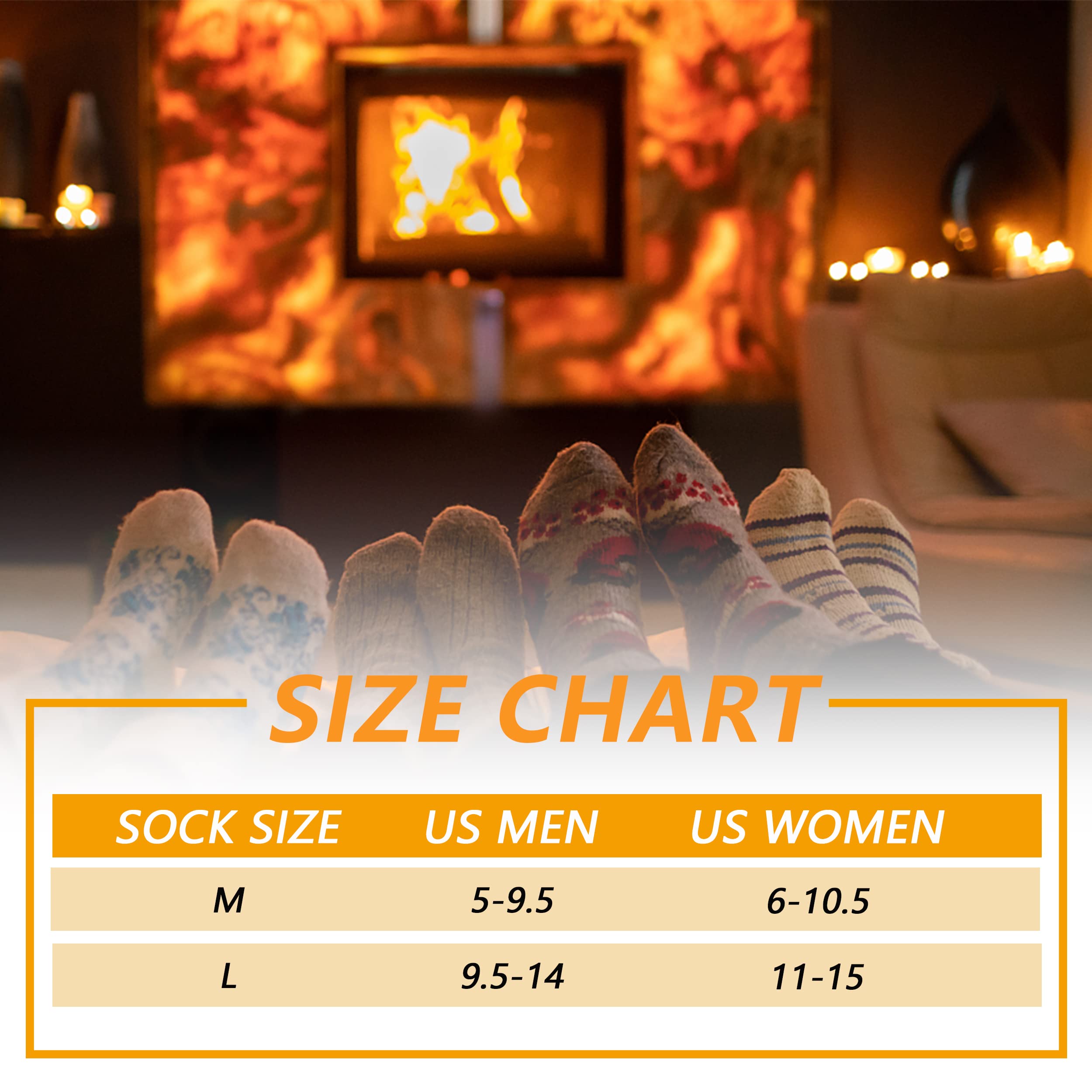 HUSO Mens Warm Socks, Winter Thermal Thick Ski Socks, Soft Insulated Boot Trapping Outdoor Hunting Socks 2 Pairs Grey & Black & Purple, Large