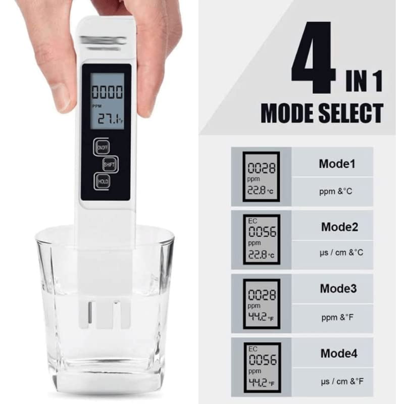 n/a Digital Water Quality Tester TDS EC Meter Range 0-9990 Multifunctional Water Purity Temperature Meter Temp PPM Tester