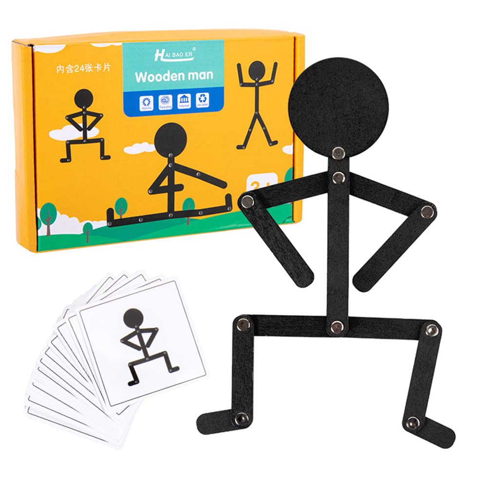 LFLQ Areaware Cubebot Small Toys Montessori Human 24 Body Actions Cards Matching Game Toddler Imagination Training Educational Toy Gift