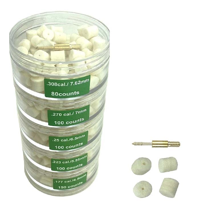 Gun Quick Cleaning Felt pellets/Pads kit for air Gun and Rifle Brass Pellet Replacement Fitting Jag, 530 cnts 5 cals.