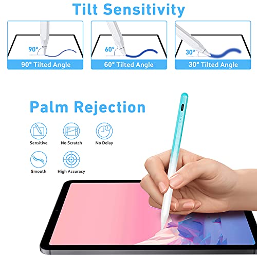 Stylus Pen for ipad, Active Pencil with Quick Charge, Palm Rejection Tilt Sensor, Magnetic Apple Pen Compatible with 2018-2022 iPad Pro 11"/12.9",iPad 10/9/8/7/6,iPad Mini 5/6,iPad Air3/4/5- Blue