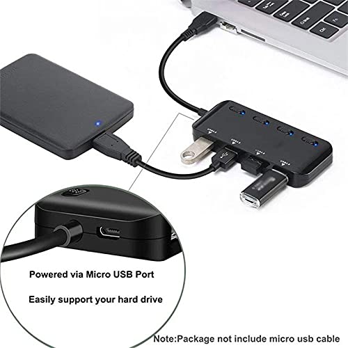 n/a USB 3.0 HUB 4 Fast Speed Thin USB3.0 Splitter Cable LED Indicator Seperate Switches for PC Mouse Keyboard Computer