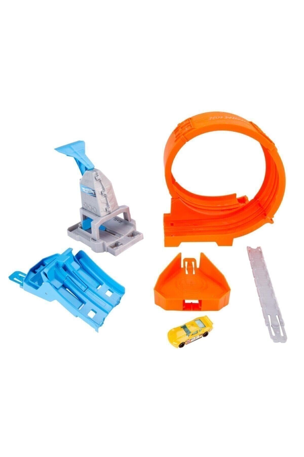 Hot Wheels Toy Car Track Set Loop Stunt Champion, Dual-Track Loop with Dual-Launcher, Includes 1:64 Scale Toy Car