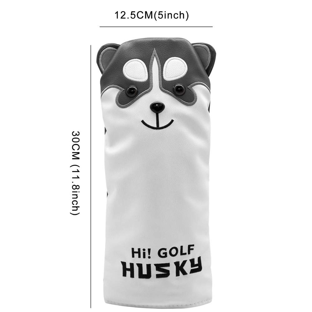 HISTAR Golf Driver Fairway Wood Hybrid Head Corver Husky Cartoon Animal Golf Cover (3Pcs)
