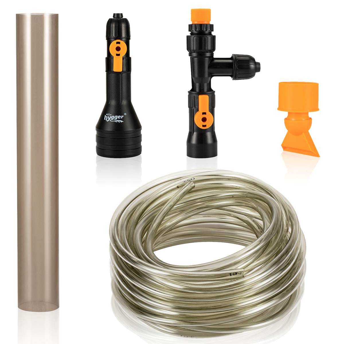 hygger 49ft Automatic Aquarium Water Changer, Siphon Fish Tank Gravel Vacuum Cleaner, with Flow Control Valve, Water Hose