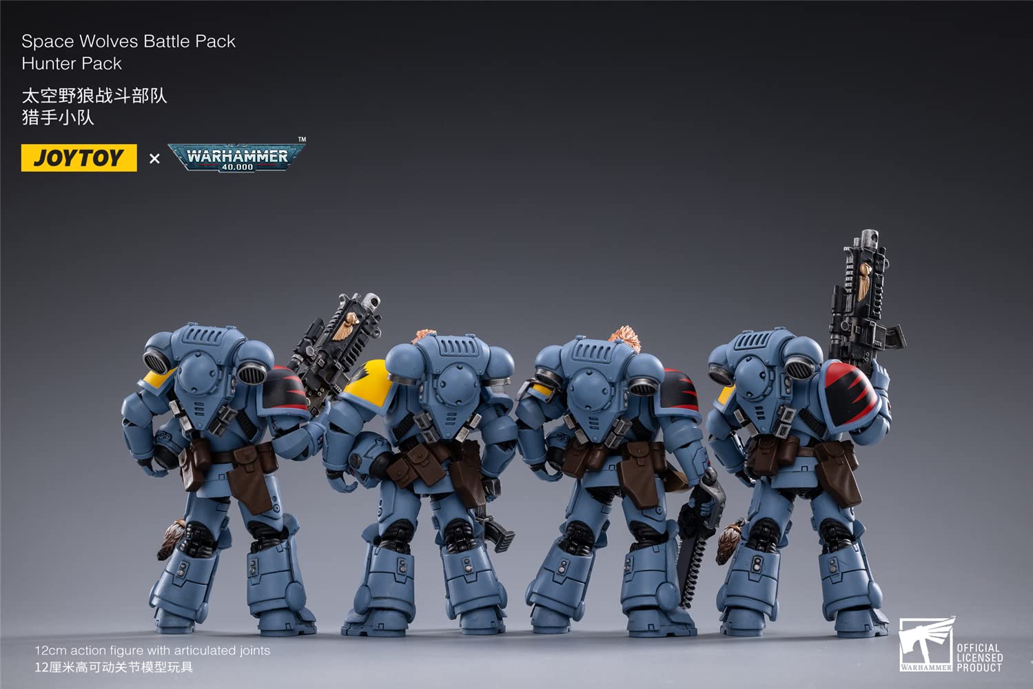 HiPlay JoyToy 1/18 Soldier Movable Figure Set of 4 - Space Wolves Hunter Pack
