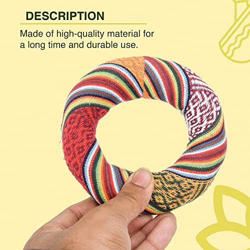 Karma Crafter Silk Brocade Cushion Pillow for Tibetan Singing Bowl Handmade in Nepal Round Cushion for Sound Bowls (6 Inches, Rainbow)