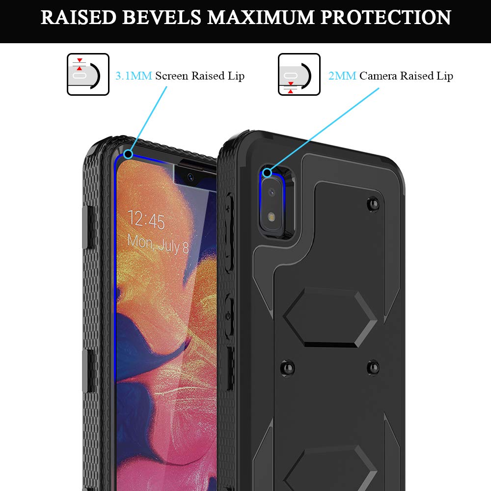 HATOSHI Samsung Galaxy A10e Case with Built-in Screen Protector Not Fit A10 Heavy Duty Protection Armor Shockproof Rubber Bumper Rugged Protective Phone Case Cover for Galaxy A10e 5.8 Inches -Black