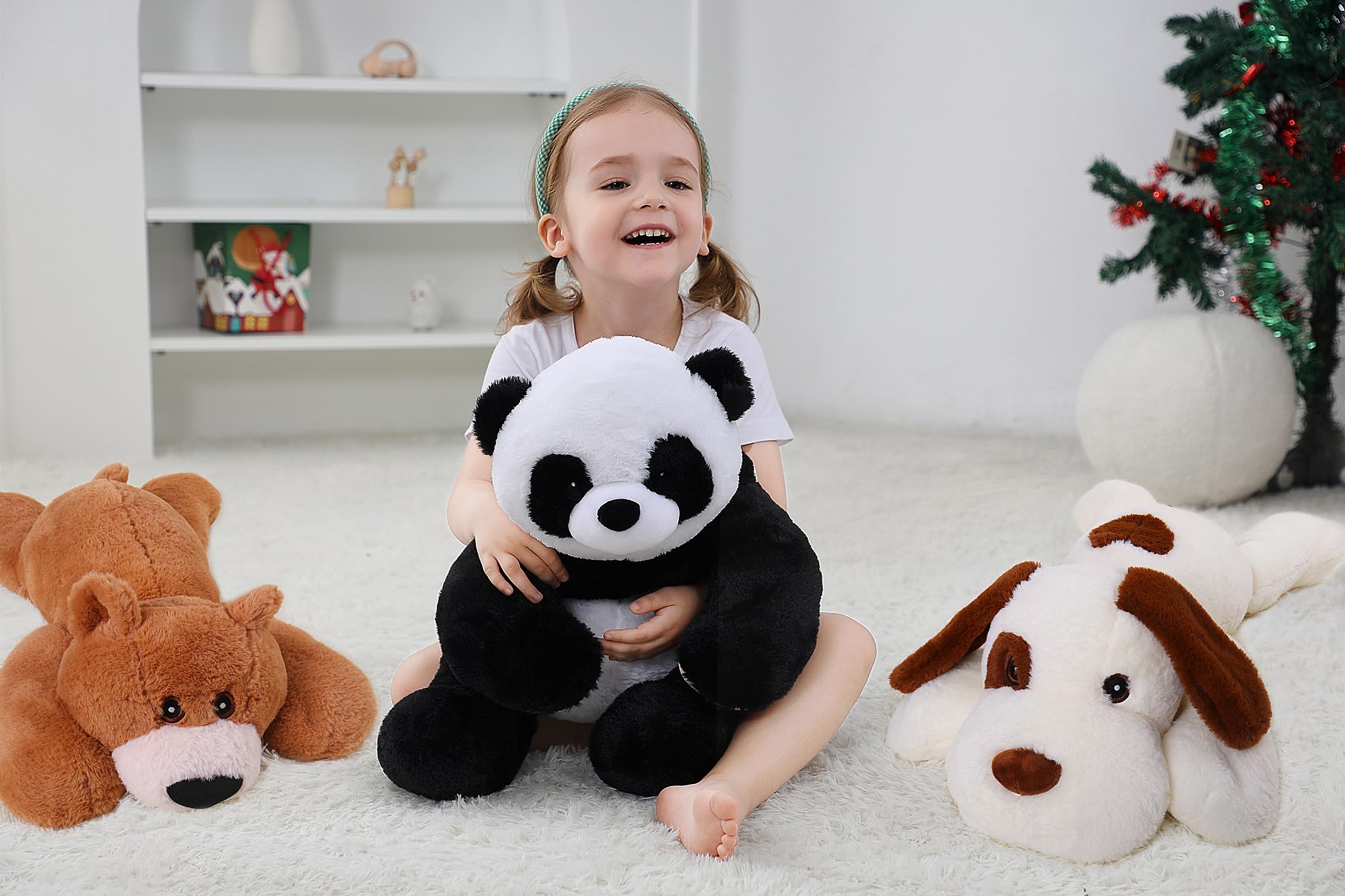 Gubuy 5 lb Weighted Animal Plush, 24in Weighted Cute Dog Plushie Toy Dolls Pillows (Dog)