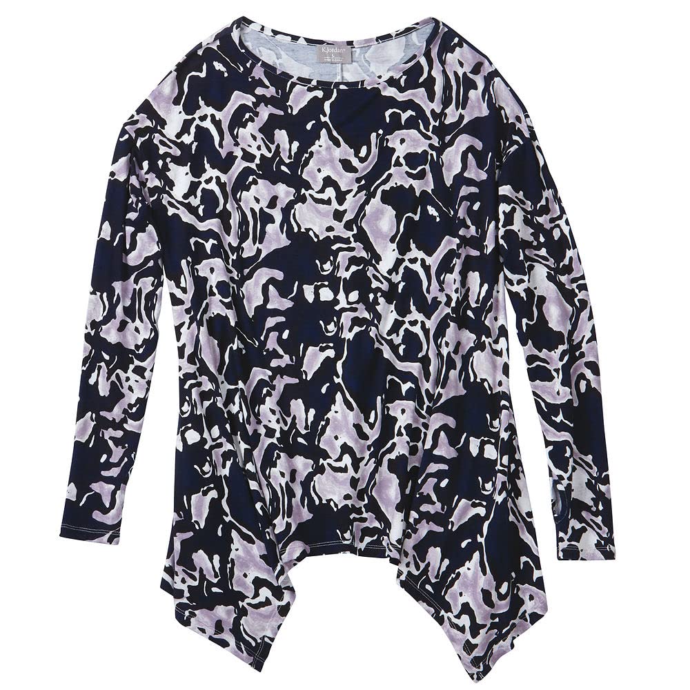 K. Jordan Masseys Shark Bite Thumbhole Top 3X Purple Swirl