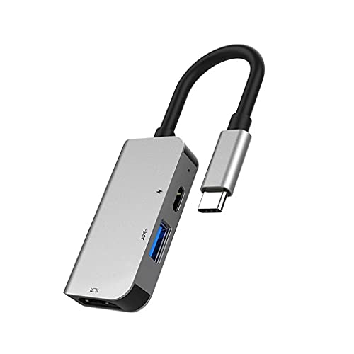 n/a USB Type C 3.1 to HDMI-Compatible USB 3.0 Dock Hub 3 in 1 USB C Adapter 4K Video PD Charge Converter