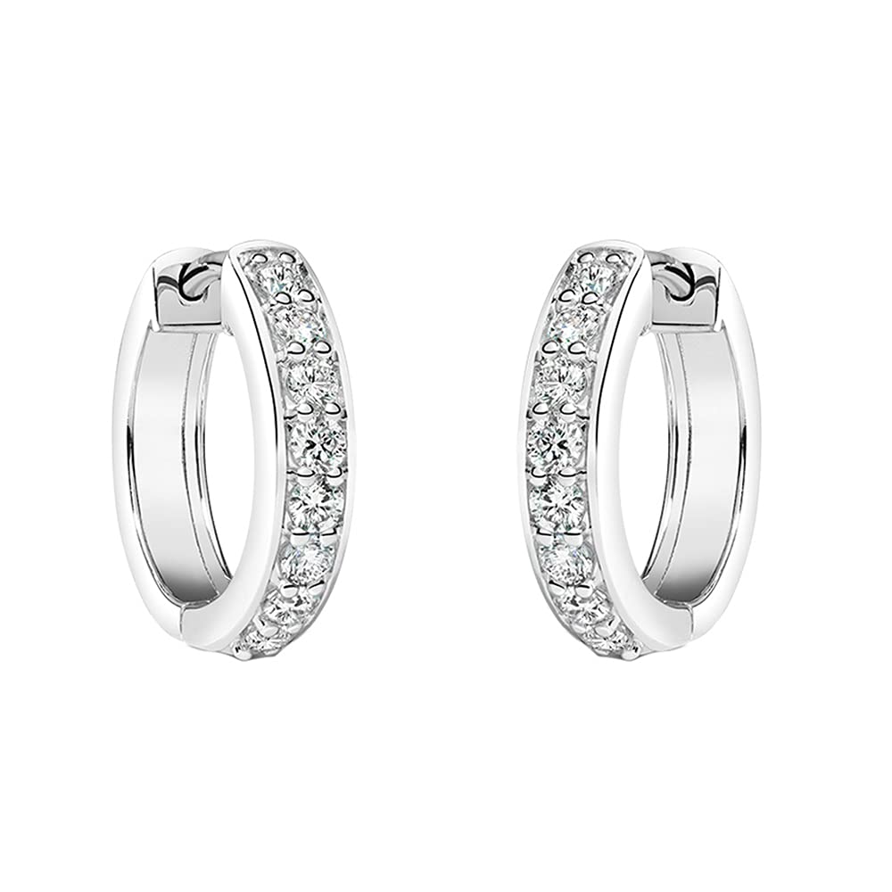 Hoop Earrings For Women 0.80 cttw Round Brilliant Cut White Moissanite Over 925 Sterling Silver
