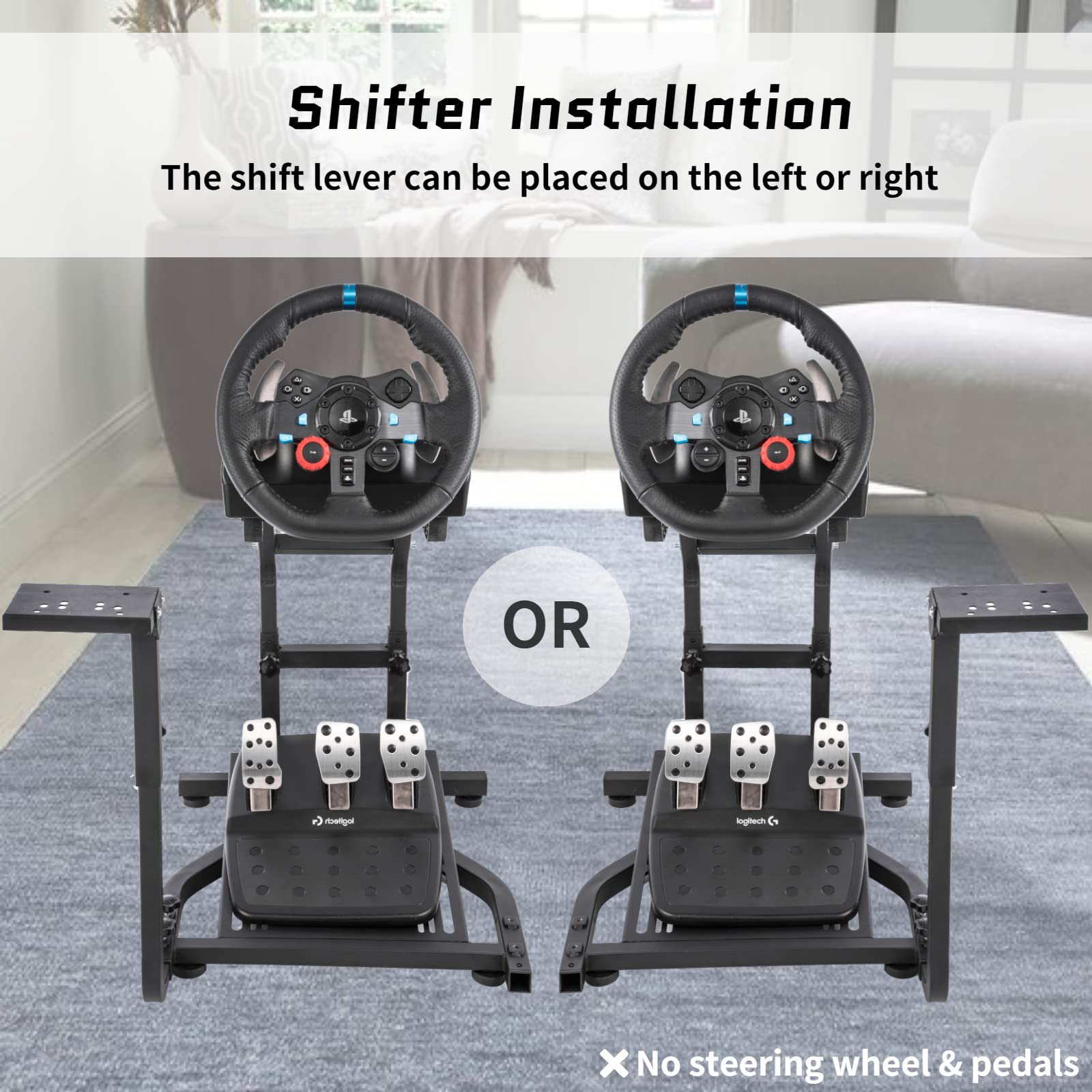 Hottoby Racing Steering Wheel Stand G29,Height Adjustable Racing Simulator Stand,fits for Logitech G25 G27 G290 G923 Racing Wheel and Pedals Not Included