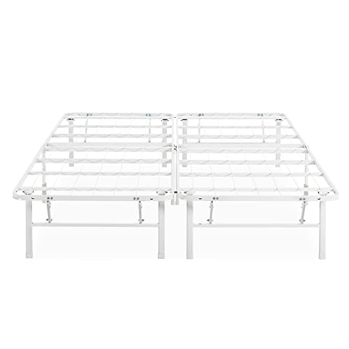ZINUS SmartBase Tool-Free Assembly Mattress Foundation / 14 Inch Metal Platform Bed Frame / No Box Spring Needed / Sturdy Steel Frame / Underbed Storage, White, Cal King