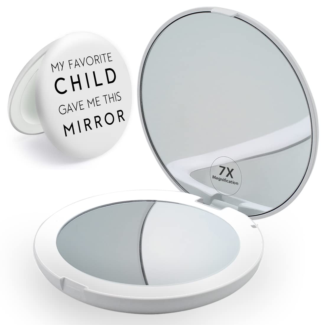 MIRRORVANA 20X & 15X Magnifying Mirror Set Combo with 3 Suction Cups Each and Small Pocket Size 7X Magnified Compact Mirror for Purse and Handbag Bundle
