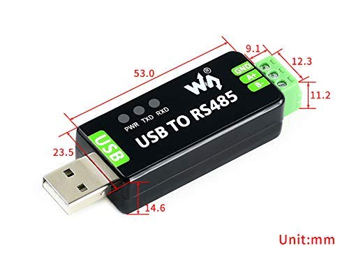 Industrial USB to RS485 Converter Adapter Original FT232RL and SP485EEN Chip, Lightningproof Tube, Resettable Fuse, ESD And TVS Protection Circuits,Supports Mac, Linux, Android, WinCE,Windows