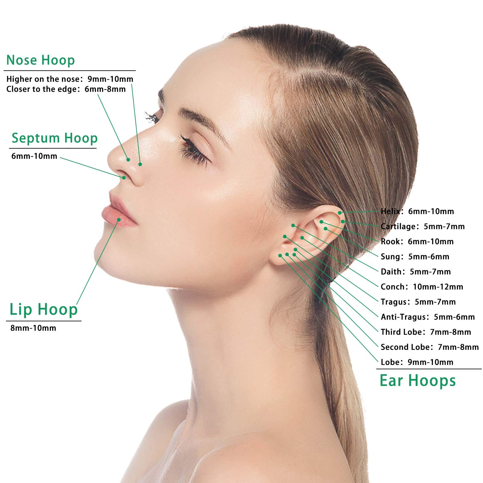 Hoop Nose Ring for Women Men,Kucheed 316L Surgical Steel Sleeper Hoop Earrings Septum Clickers Hinged Segment Ring 6/8/10/12mm, Hypoallergenic Conch Lobe Piercing Daith Helix Gold Ring Jewelry