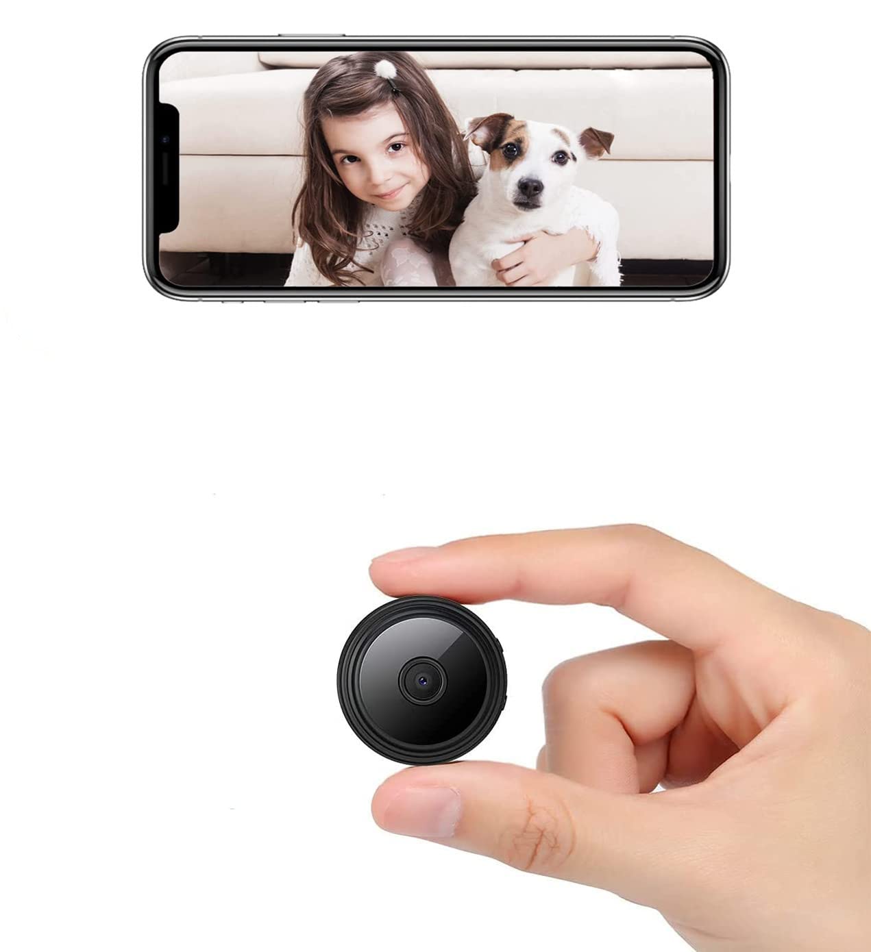Mini Camera WiFi Wireless Camera Nanny Cam, 1080p HD Camera Home Security Camera,Night Vision Indoor/Outdoor Small Camera Dog Pet Camera for Mobile Phone Applications in Real Time