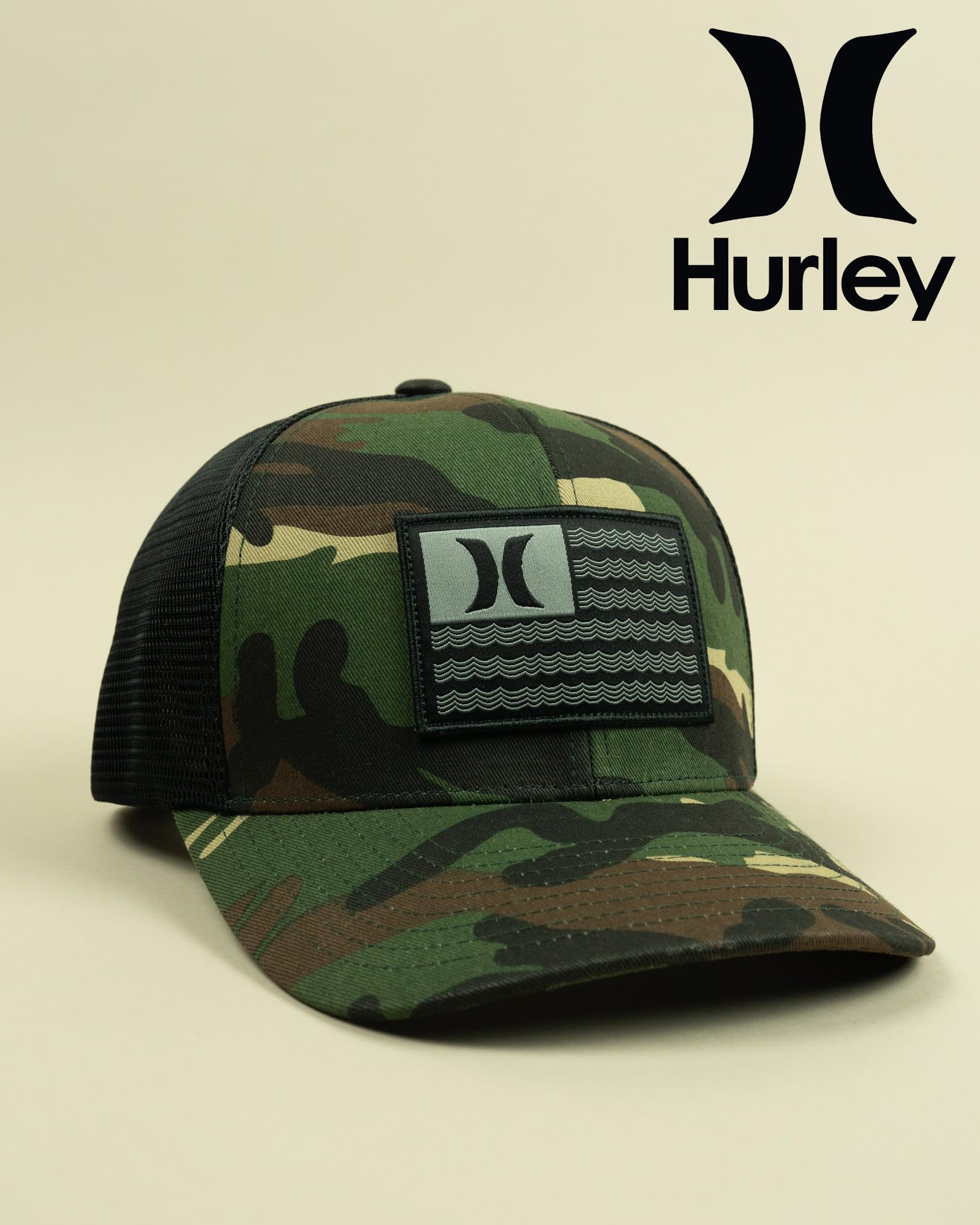 Hurley Men's Hat - Icon Flag Mesh Stretch Fitted Trucker Cap, Size Large-X-Large, Navy