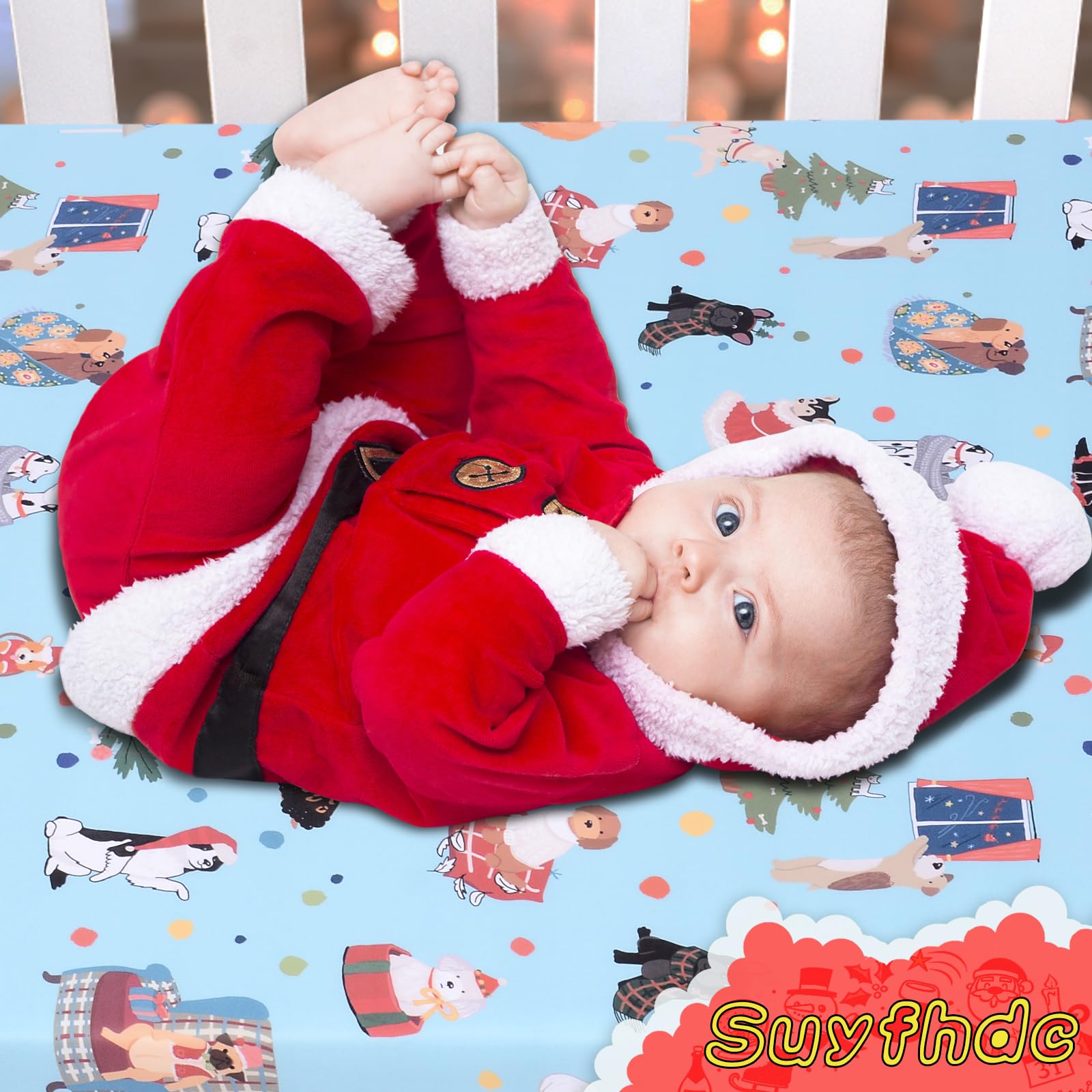 Mini Crib Sheets for Boys and Girls,SUYFHDC 38 * 24in Crib Sheets, Soft and Cozy Crib Sheets, Crib Sheet for Standard Crib and Toddler Mattresses - 1 Pack