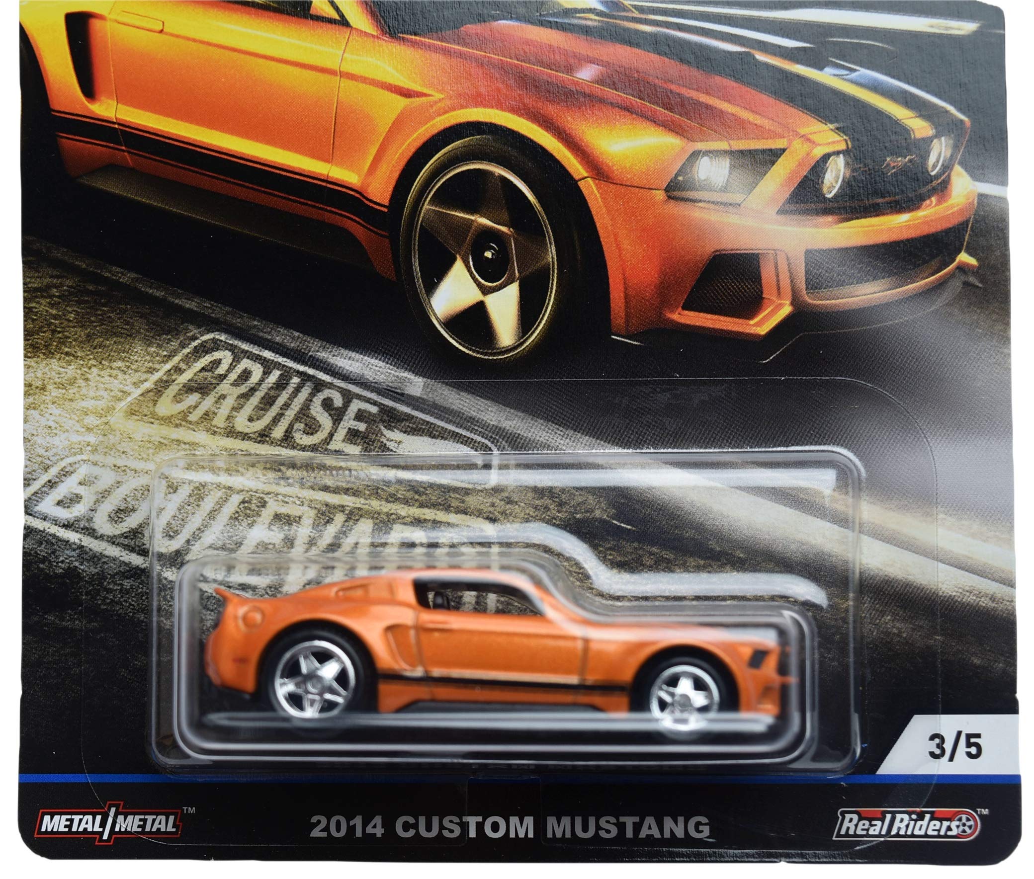 Hot Wheels Car Culture Cruise Boulevard 2014 Custom Mustang 3/5, Burnt Orange