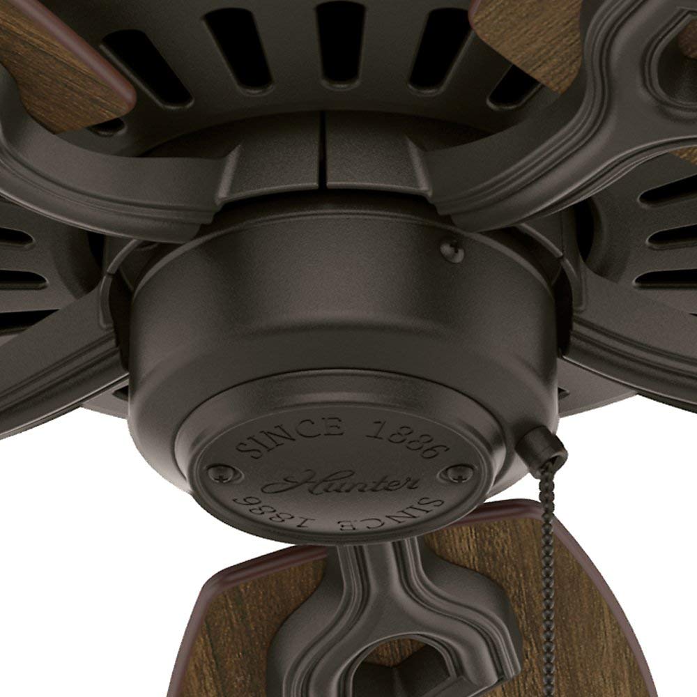 Hunter 53242 Builder Elite 52-inch Ceiling Fan with five Harvest Mahogany / Brazilian Cherry Reversible Blades (Renewed)