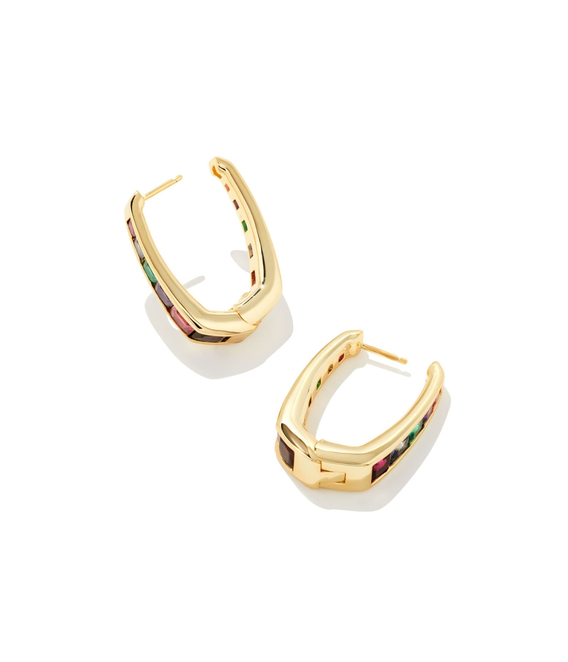 Kendra Scott Parker Hoop Earrings Gold Multi Mix One Size