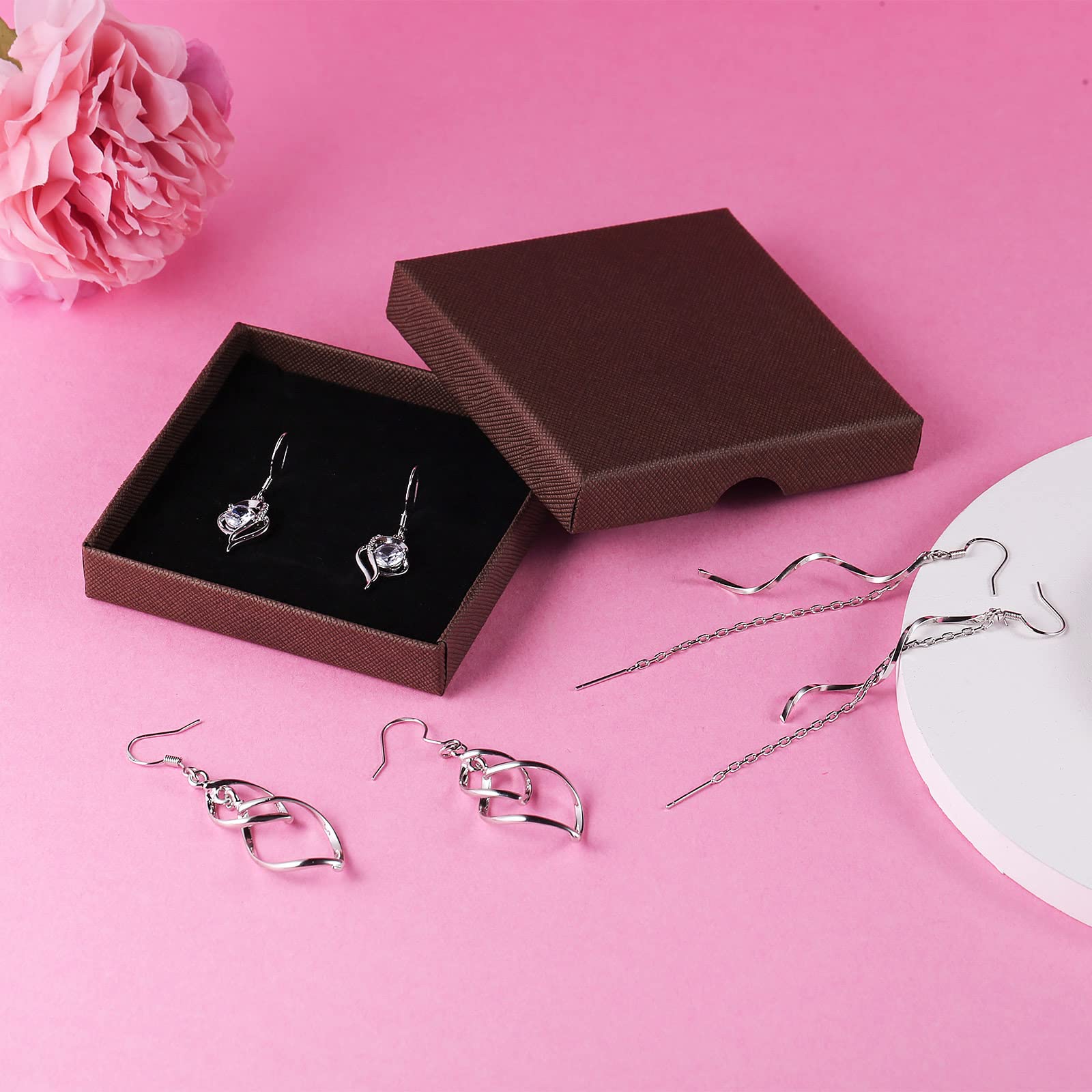 Mevorimp 3 Pairs Sterling Silver Dangle Earrings for Women Twist Linear Drop Statement Fringe Earring Sets for Women Jewelry Gifts