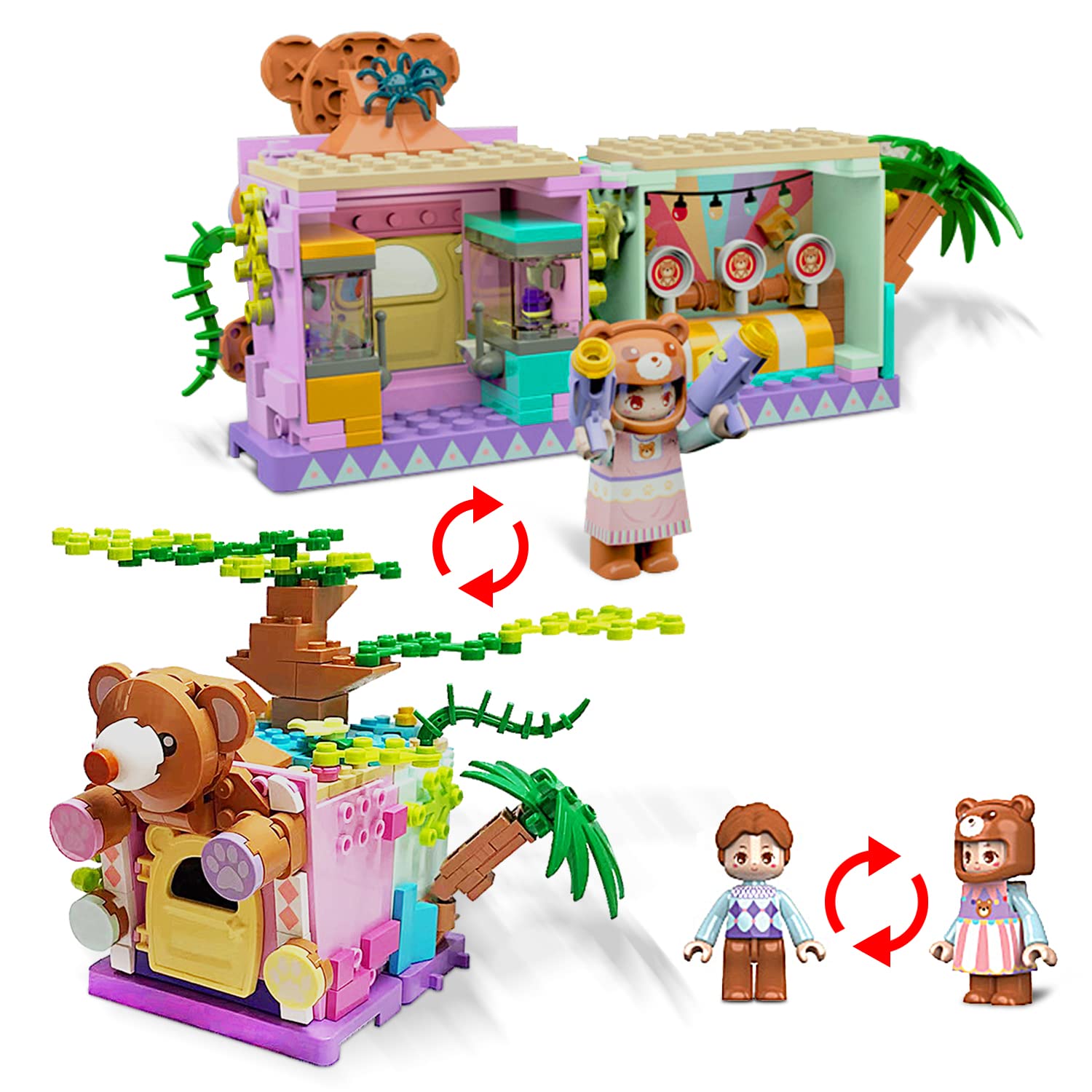 Mini Bear House Building Blocks Set - Game Room Building Toy Set for Kids, Compatible with Lego Childrens Day, Toy for Girls and Boys Ages 8+ (233 Pieces)