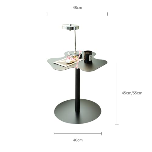 GuiPaiShi Sofa Side Table, Black Iron End Tables, Small Space Bedroom Desk Lamps Tables, H: 18/22", Elegant but Practical(Size:48 * 37 * 45CM)