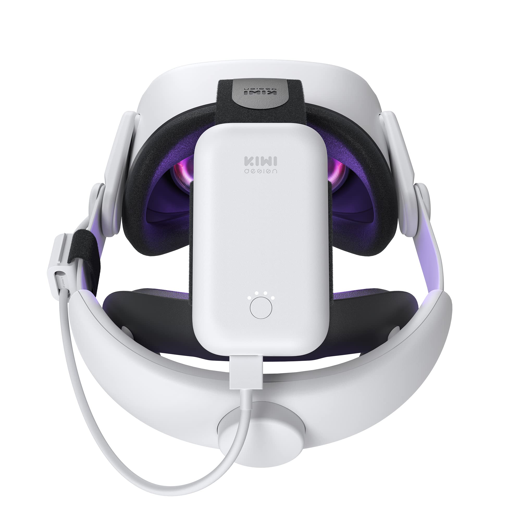 KIWI design 10000mAh Battery Pack Compatible with Meta Quest 3S/Quest 3/Quest 2 Accessories, Power Bank for Balance Head Pressure and Extend Play Time (Not Include Head Strap)