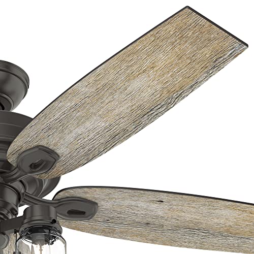 Hunter Fan 52 inch Casual Noble Bronze Indoor Ceiling Fan with Light Kit and Pull Chain (Renewed)