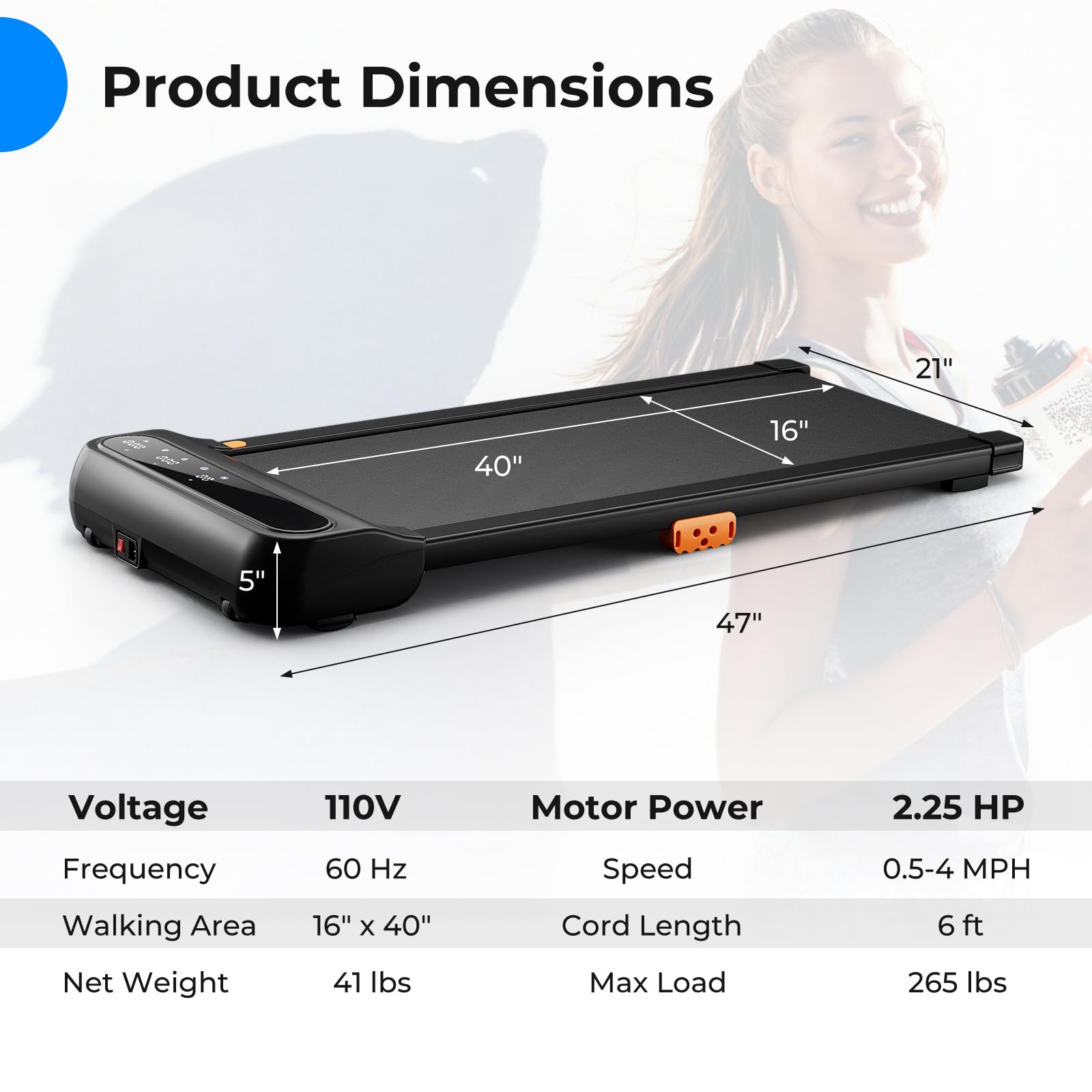 GYMAX Walking Pad, 2 in 1 Under Desk Treadmill for Home with Watch Remote Control, LED Display, 12 Preset Programs & Pause Function, Portable Compact Running Treadmill for Office Small Space