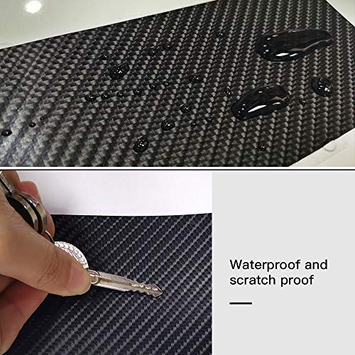JEYODA Carbon Fiber Vinyl Sticker Car Door Sill Protector Scuff Plate Door Entry Guard For Ford EDGE Car Accessories(white)