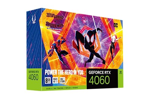 ZOTAC Gaming GeForce RTX 4060 8GB OC Spider-Man: Across The Spider-Verse Inspired Graphics Card Bundle, ZT-D40600P-10SMP