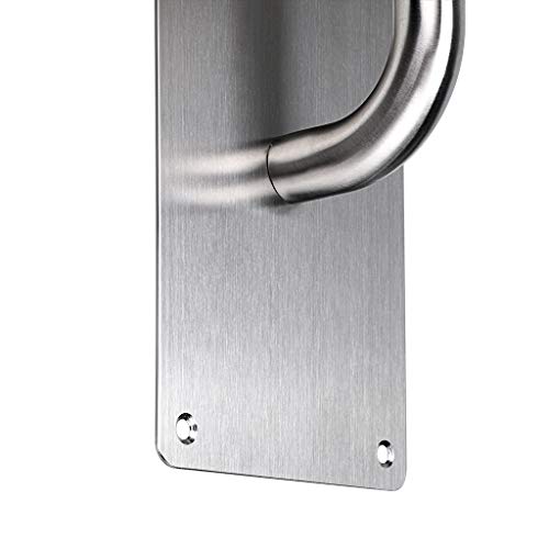 Sumnacon 2 Set 12" Stainess Steel Door Handle Pull & Push Plate - Heavy Duty Gate Handle Bar for Home/Office/Warehouse/Public, Suitable of Wooden/Composite Door with Screws, Brushed