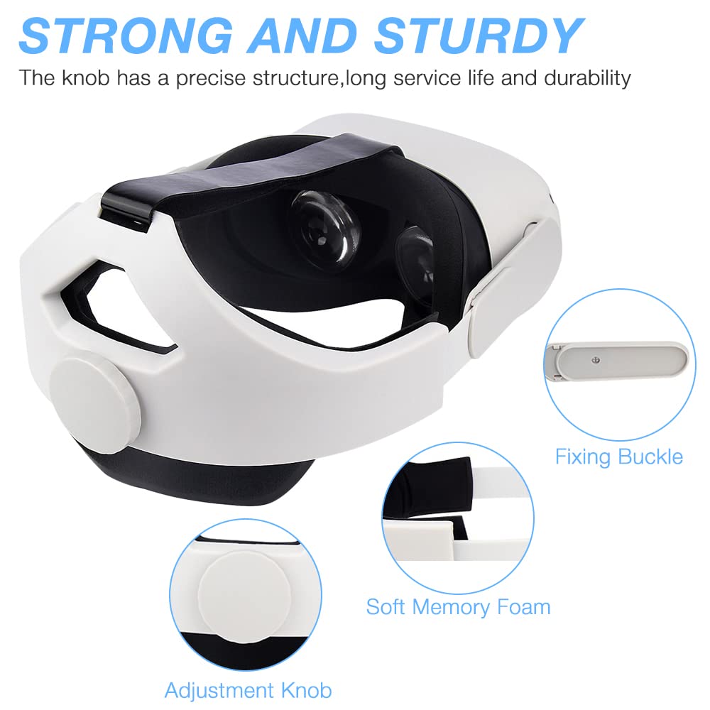 Jooheli Adjustable Head Strap for Oculus Quest 2, Replacement Head Strap for Oculus Quest 2 Elite Strap Accessories, Comfortable Protective Strap for VR Gaming