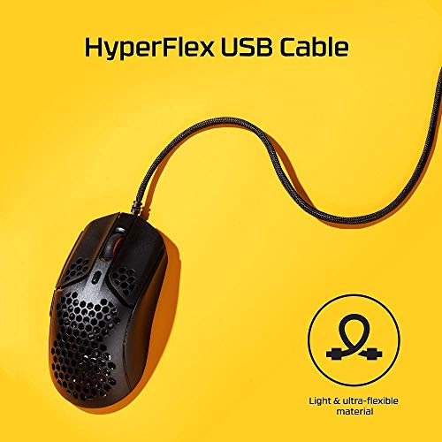 HyperX Pulsefire Haste Gaming Mouse 59g Hex Honeycomb Shell Customizable RGB Hyperflex USB Cable 16000 DPI 6 Programmable Buttons for PC PS5 PS4 Xbox Series X|S Xbox One (Renewed)