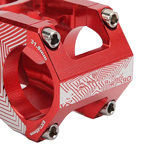 Kadimendium Road Bike Stem, Aluminum Short Handlebar Stem Non Slip Comfortable Ride Hollow Design CNC Process for Outdoor Riding(Red)