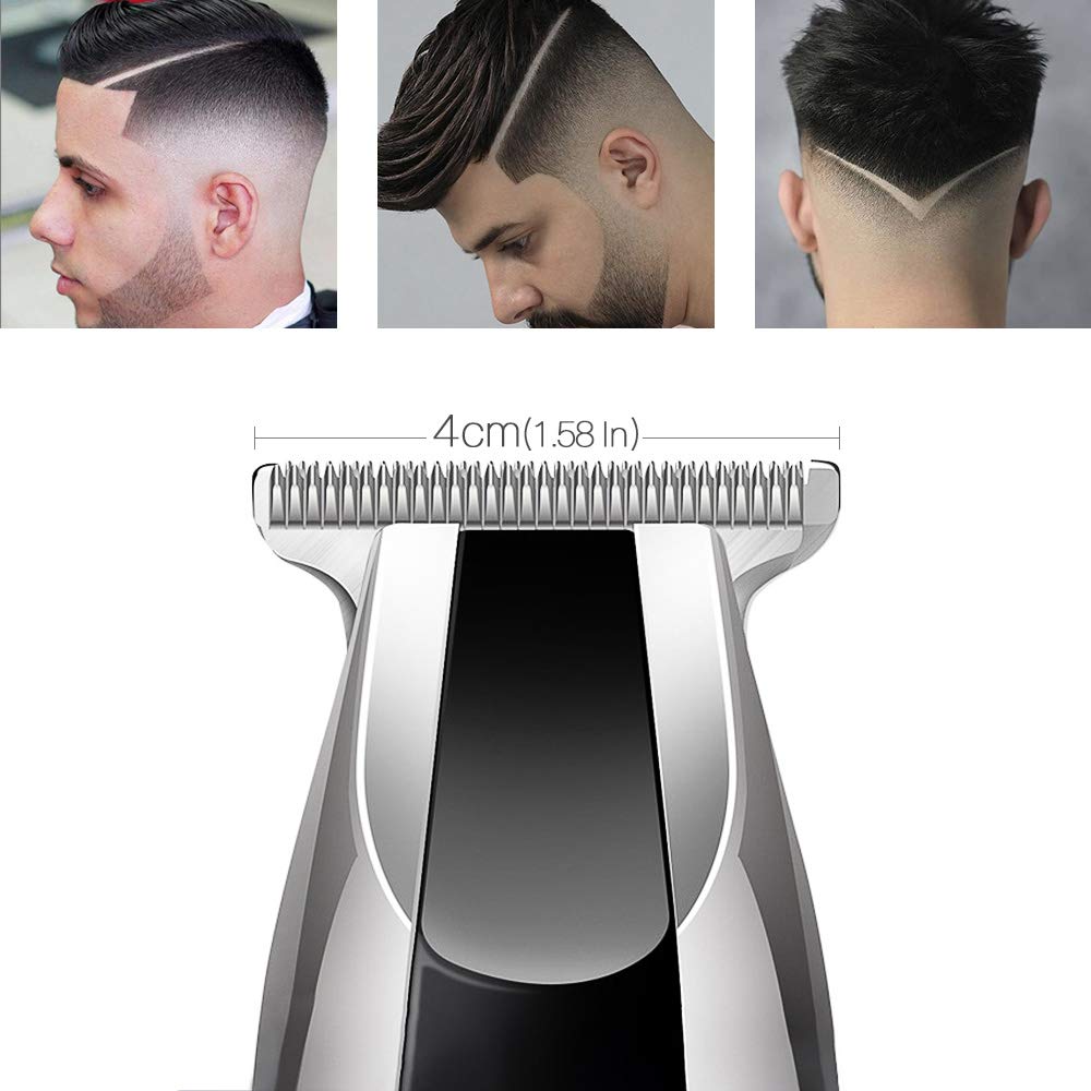 Hair Clippers for Men Professional, Cordless Clippers for Hair Cutting Beard Trimmer Barbers Haircut Grooming Rechargeable LED Display Silver