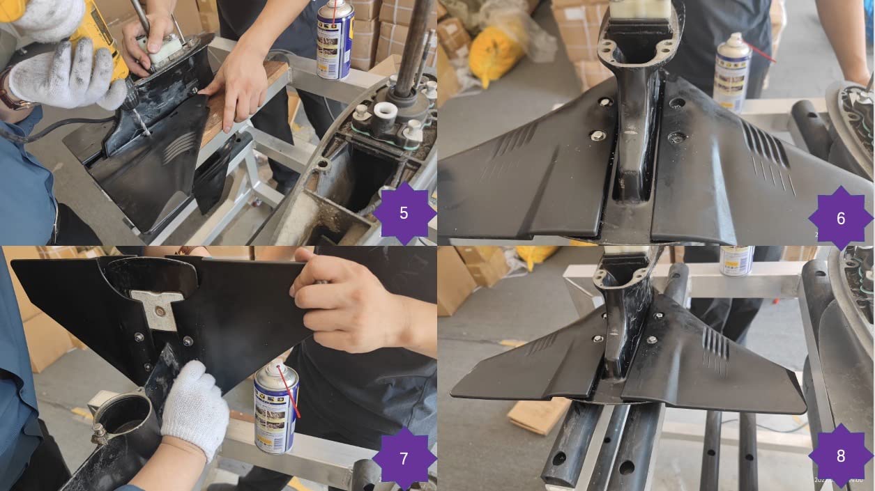 HS001 Dorsal-Fin Style Hydrofoil Stabilizer For outboard Motors Drive 5-150hp With Durable UV-Resistant Molded Black Plastic Material wings and SS316 Bolts ;