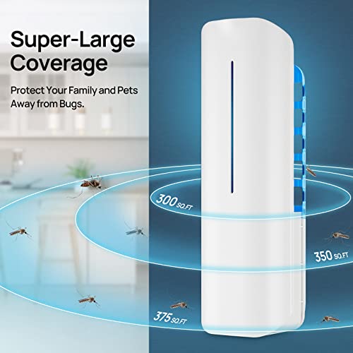 Meilen Bug Zapper, Fruit Fly Traps for Indoors - Silent Mosquito Killer for Home & Office, 375 Sq.ft Coverage Flying Insect Trap for Gnats, Aedes & Other Insects, 3 Glue Cards Included