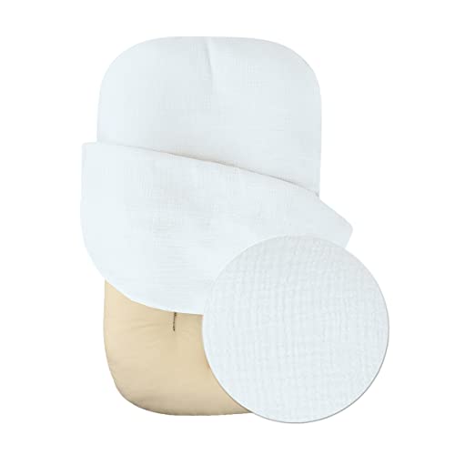 NoomiNest Baby Lounger Cover ONLY | 100% Muslin Cotton (Pure White)